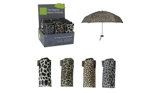 5 Fold Lightweight Micro Zebra Leopard Print Compact Umbrella - Your ...