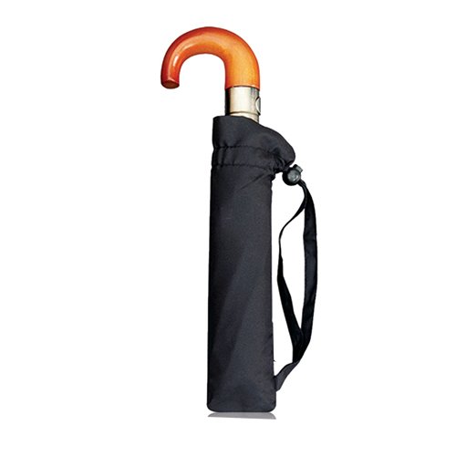 traditional 3 folding automatic open men‘s umbrella wooden handle